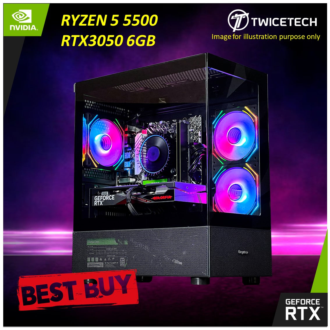 AMD RYZEN 5 5500 + RTX 3050 6GB